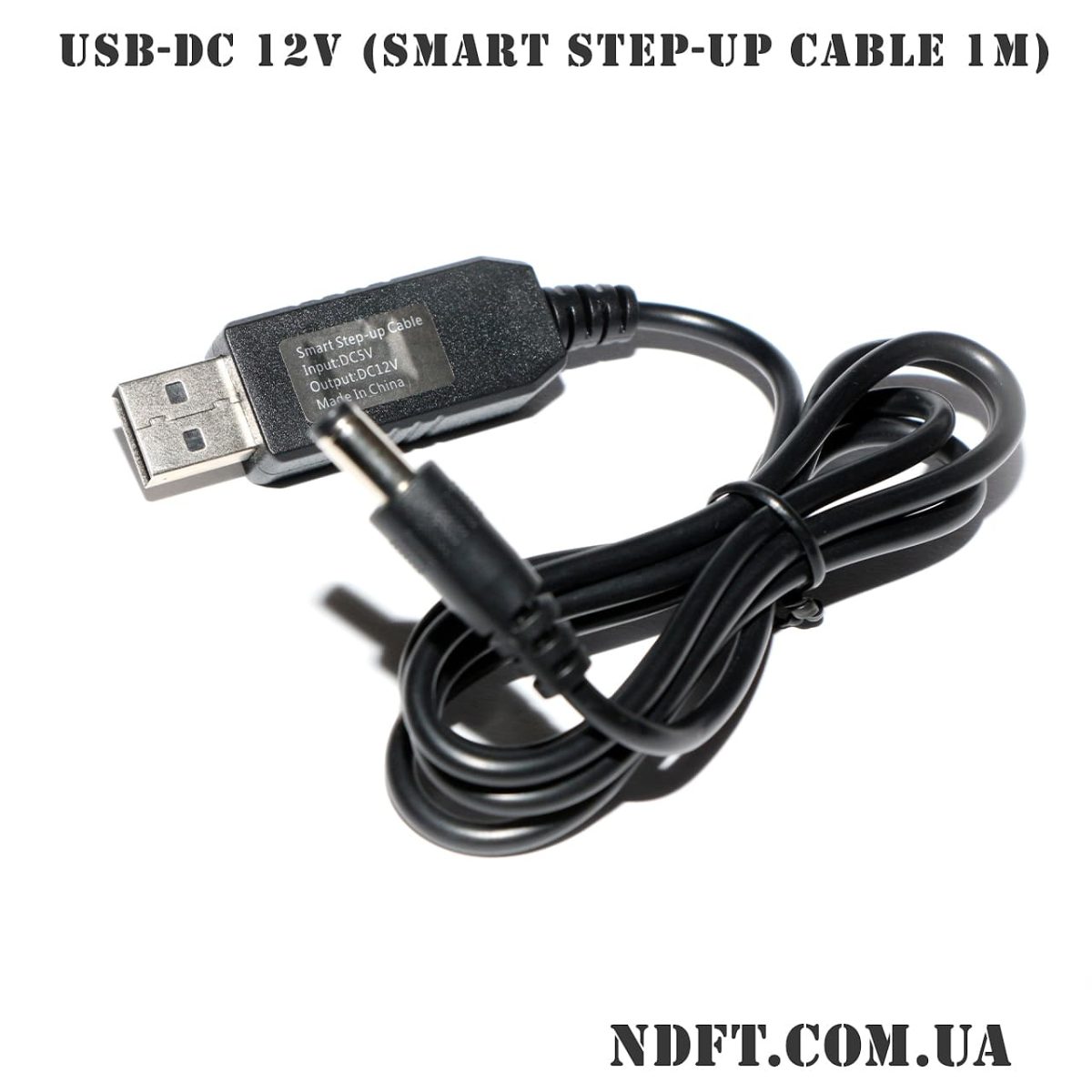Кабель USB-DC 12V для питания роутера от повербанка 1м (черный ...